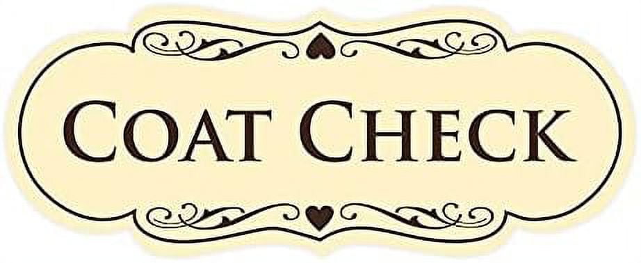 designer coat check sign (ivory/dark brown) - medium - Walmart.com