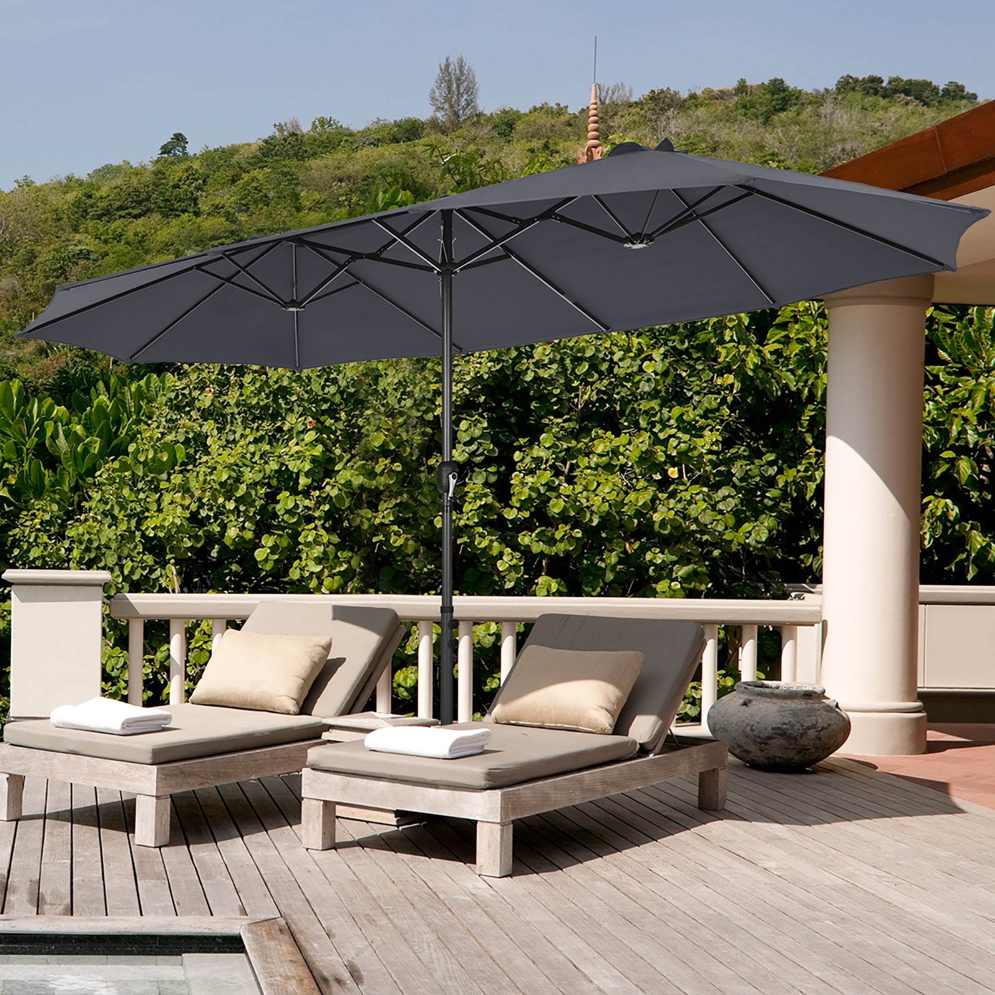 Click here for Costway 15ft Double-Sided Twin Patio Umbrella Sun... prices