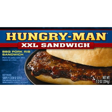 Hungry-Man XXL BBQ Pork Rib Sandwich, 7.2 oz - Walmart.com
