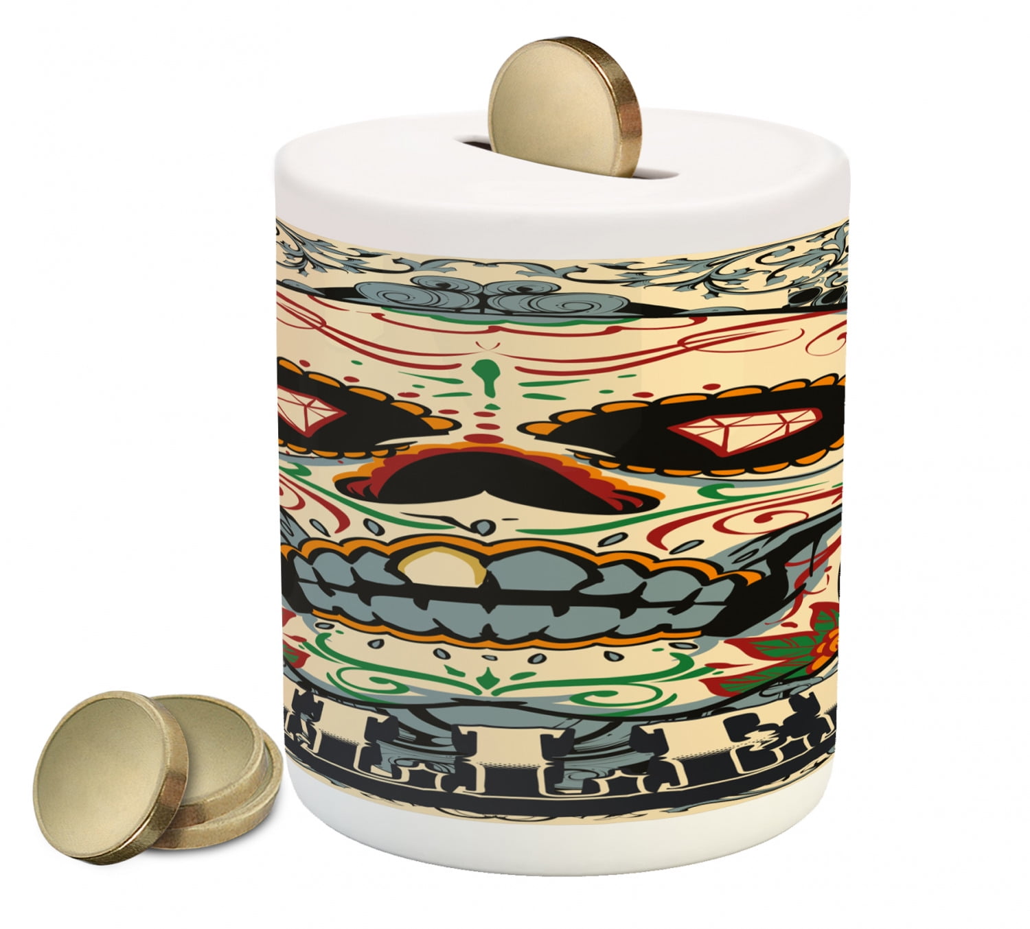 Sugar Skull Piggy Bank, Sugar Killer Calaveras Framework Day of the ...