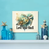 JennyGems Sea Turtle Decor, Love Your Shell Wooden Sign, Ocean Theme ...