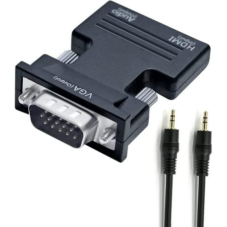 DTECH HDMI to VGA Adapter with 3.5mm Audio Port Out HDMI Female to VGA ...