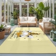 Bee Dwarf 8x10ft Non Slip Area Rug White Daisy Flower Happy Yellow ...