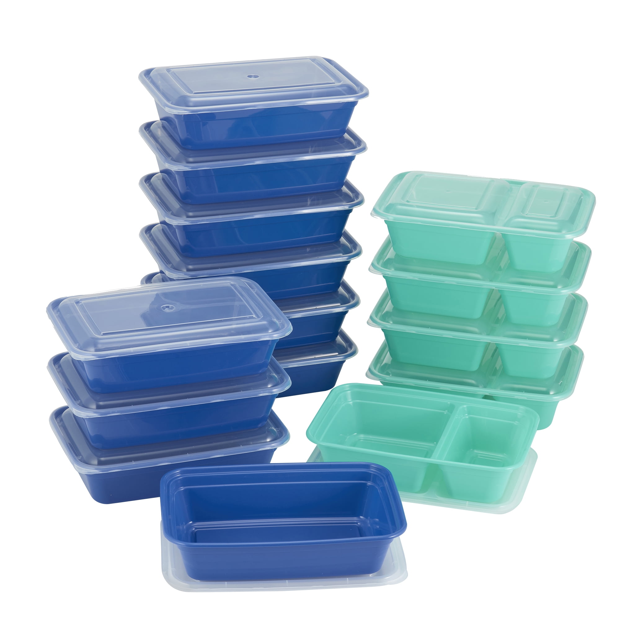 Brandclub - Mainstays Plastic Reusable Assorted Meal Prep Container, 15 ...