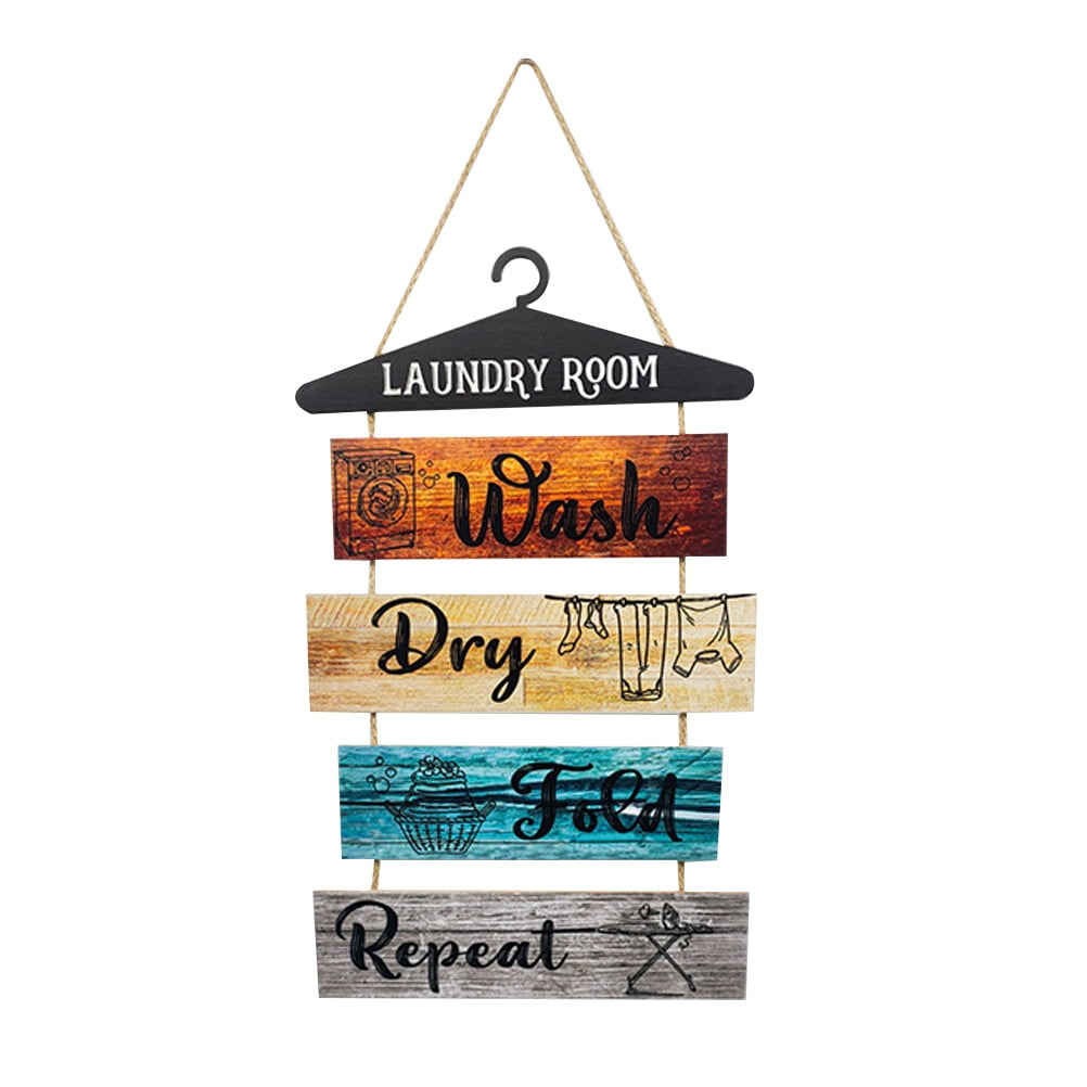 Frcolor Laundry Sign Wall Farmhouse Room Signs Decor Plaque Wooden