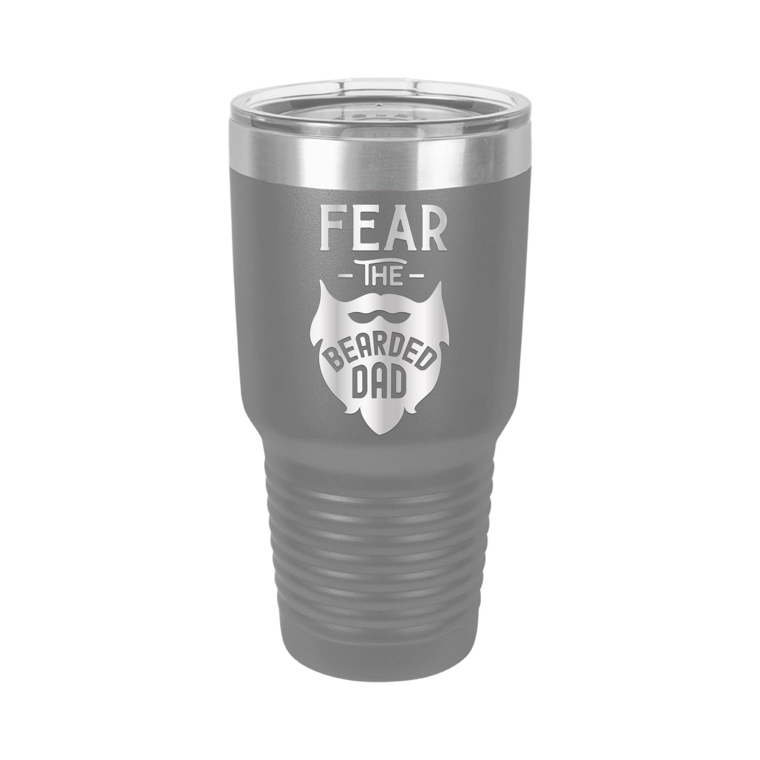 Fear The Bearded Dad - Engraved 30 oz Tumbler Mug Cup Unique Funny ...