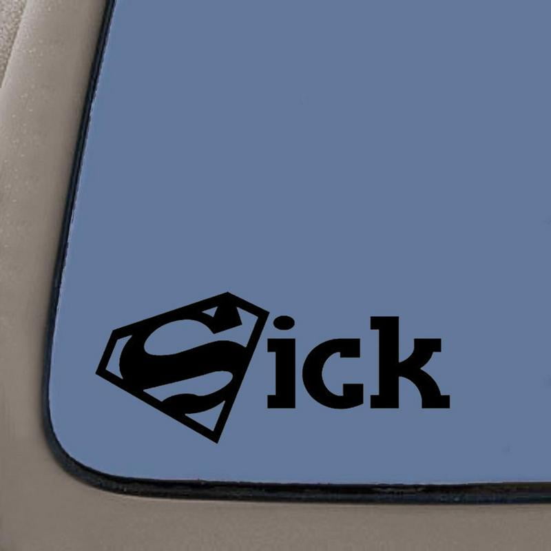 Sick Superman Logo Decal | 8 Inches By 3.4 Inches | Black Vinyl Decal ...
