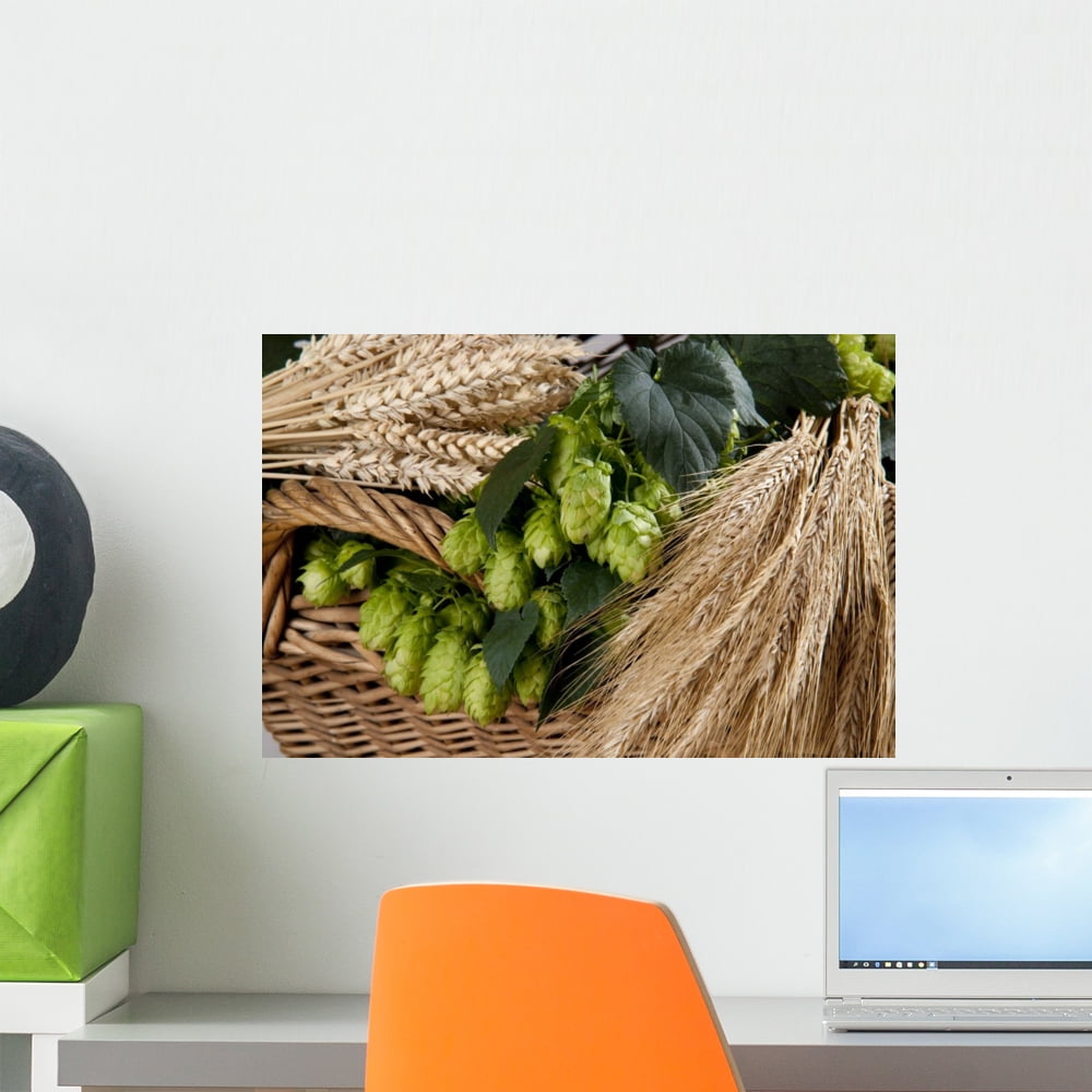Barley with Hop Cones Wall Mural by Wallmonkeys Peel and Stick Graphic ...