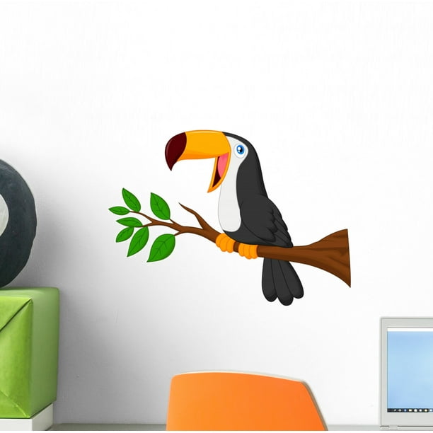 Cute Toucan Bird Cartoon Wall Mural Decal by Wallmonkeys Vinyl Peel and ...