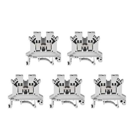DIN Rail Terminal Block UK2.5B 690V 32A Screw Clamp Connector 2.5mm2 Grey 5Pcs | Walmart Canada