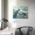 Acheng Peacock Art Wall Decor White And Blue Peacock Poster Canvas Wall ...