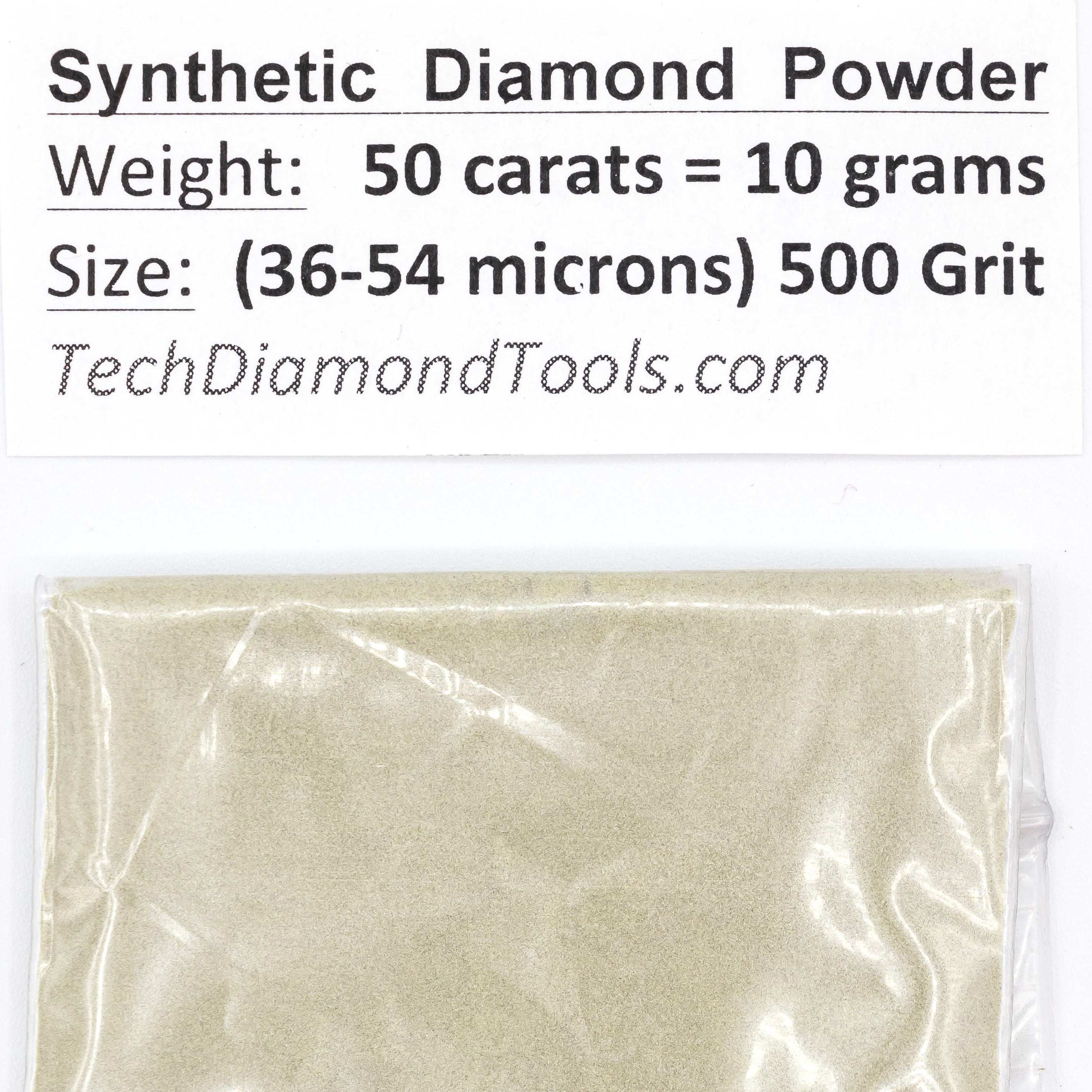 TechDiamondTools Diamond Powder 500 Grit 36-54 Microns -50 Carat = 10 ...