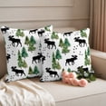 Black Green Moose Outdoor Waterproof Pillow Covers, Modern Animals ...