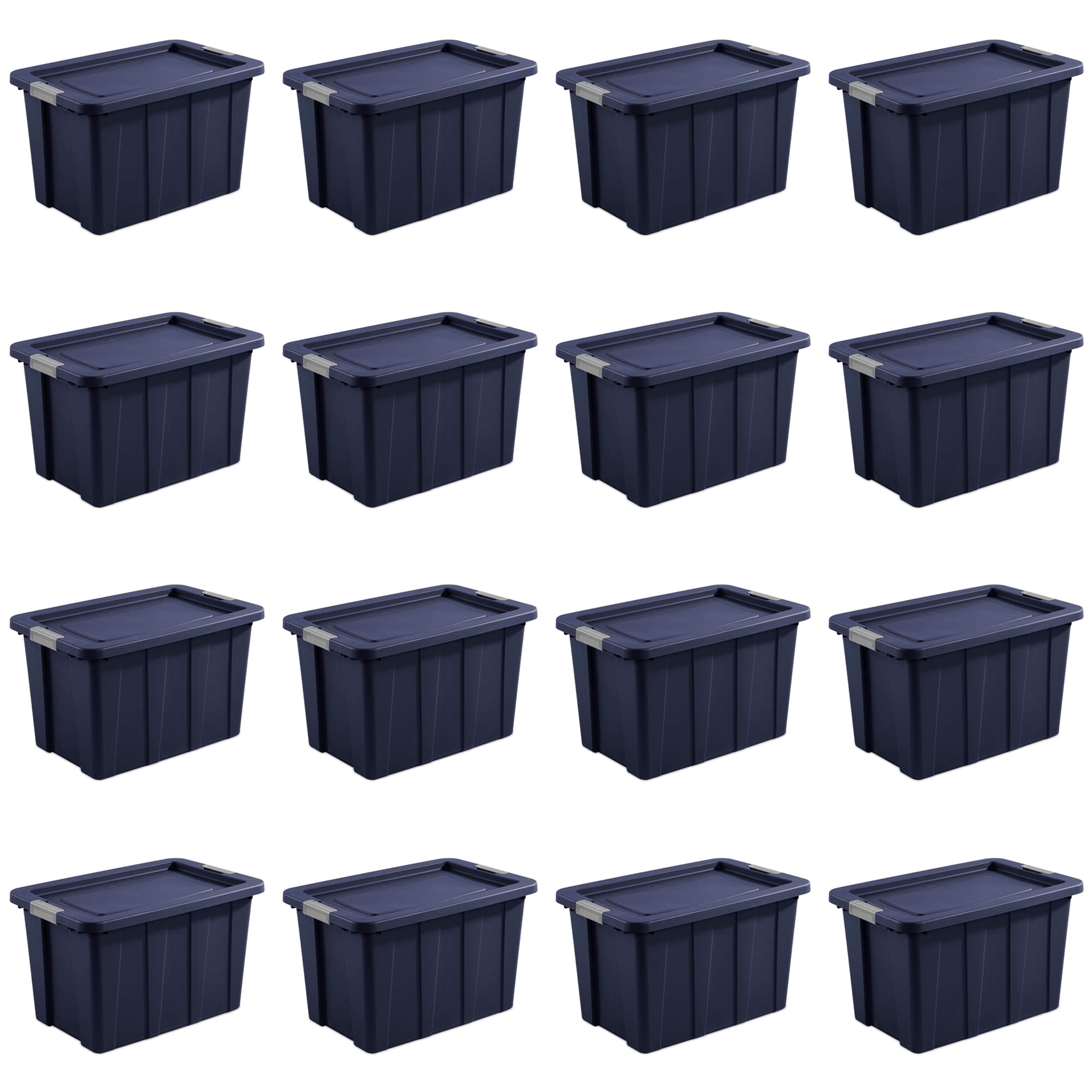 Sterilite Tuff1 30 Gallon Storage Tote Bin w/Latching Lid, Blue (16 ...