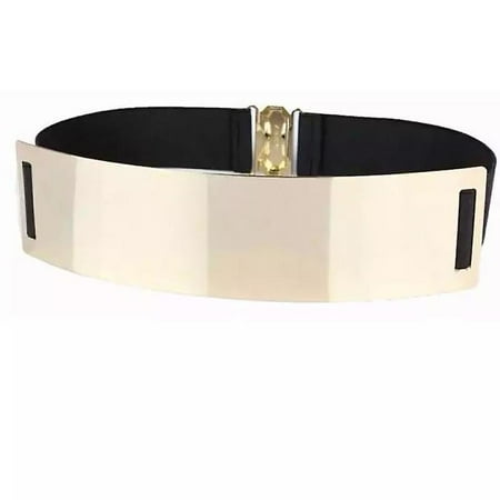 NETSENG Full Metal Slim Belt Gold Women's Waistband Iron Sheet Internal ...
