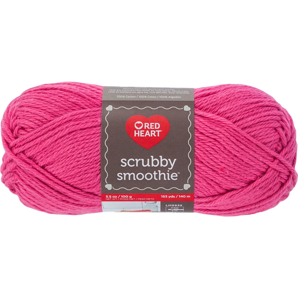Red Heart Scrubby Smoothie Yarn-Brite Pink - Walmart.com - Walmart.com