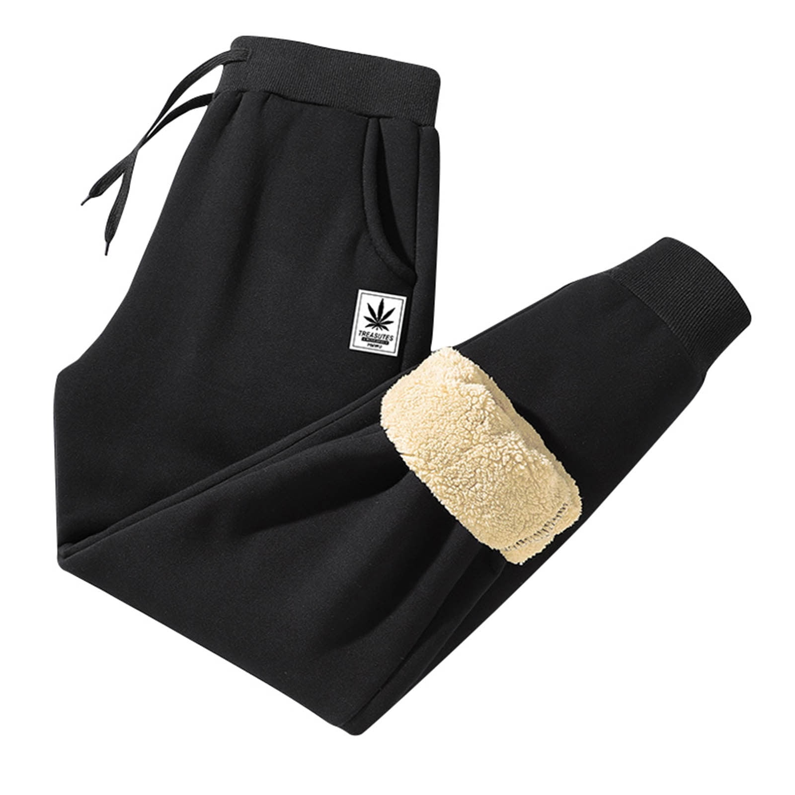 Men's Winter Fleece Pants Sherpa Lined Sweatpants Active Running Jogger ...