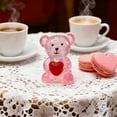 Generic Cute Mini Heart Bear Figurine For Day Transparent Resin Office ...