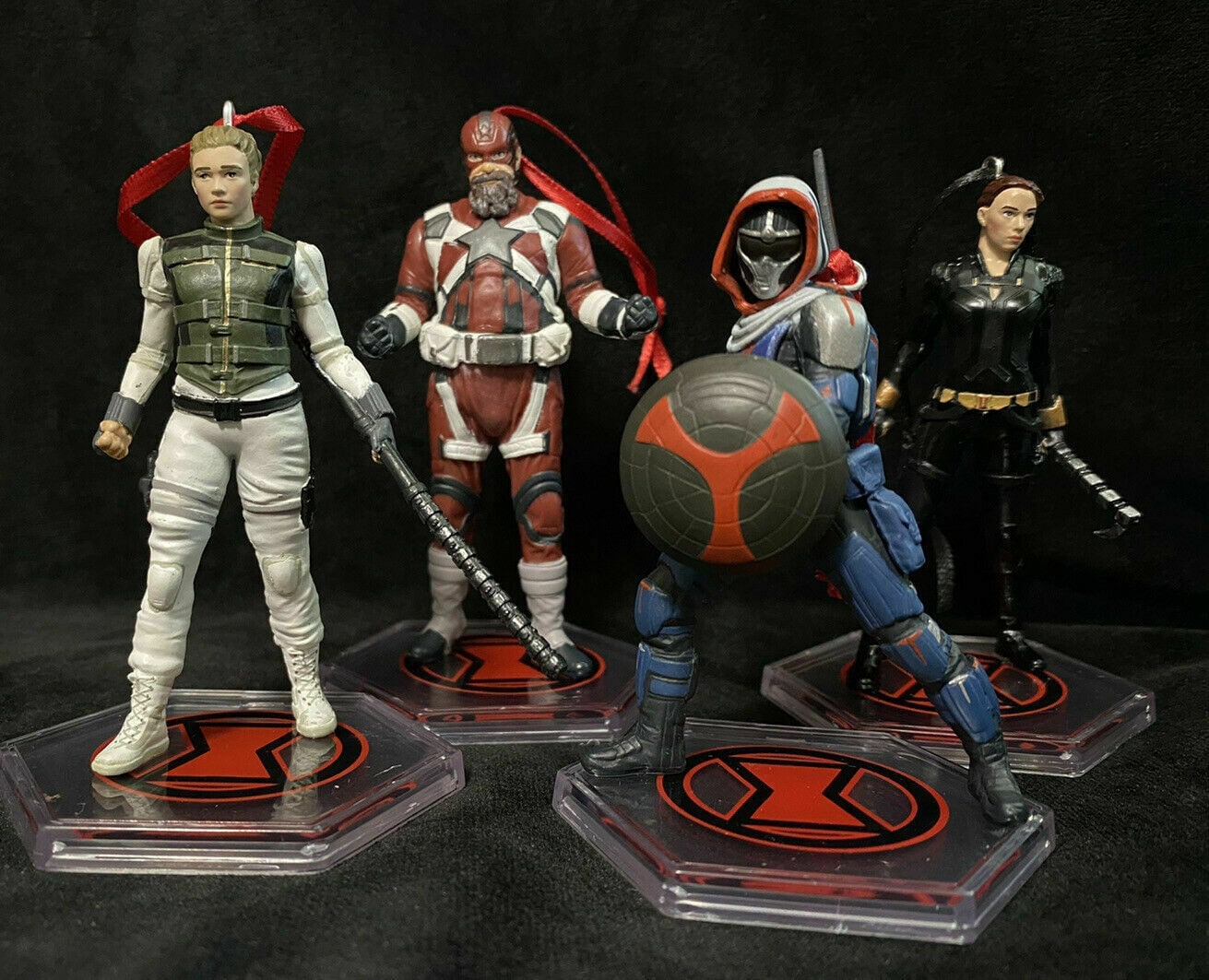 Black Widow Taskmaster Red Guardian Yelena 4pc Ornament Set Disney ...