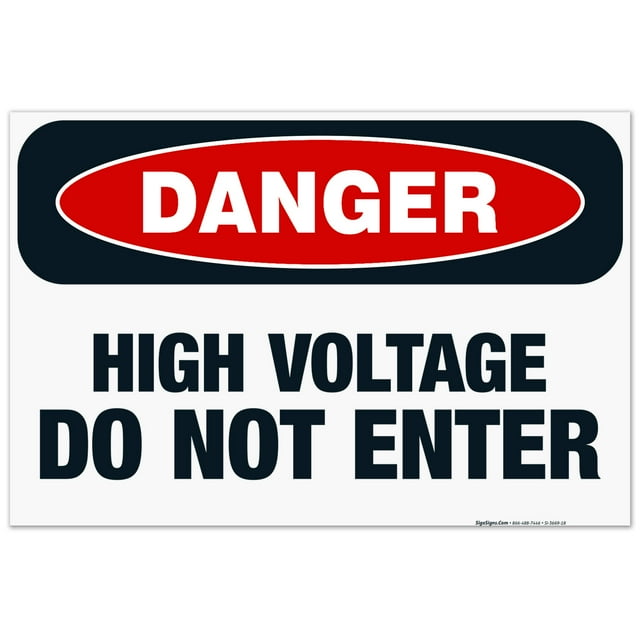 High Voltage Do Not Enter Sign, OSHA Danger Sign, 24x36 Corrugated ...