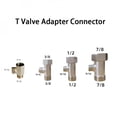 3 Way T Valve Adapter Connector Copper Brass 3/8 1/2 9/16 7/8 for ...