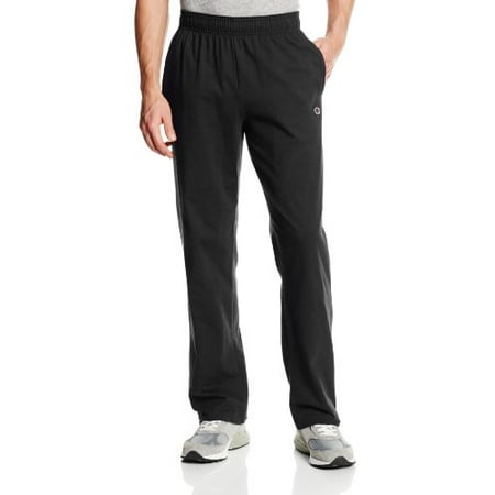 Champion Men's Open Bottom Light Weight Jersey Sweatpant, Black, Small ...