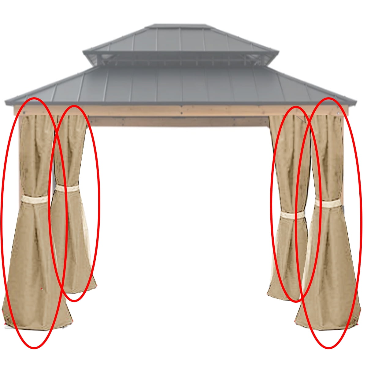 Garden Winds Universal Replacement Privacy Curtain Set for 10' X 12 ...