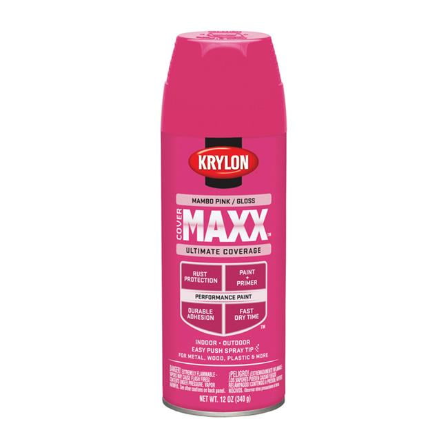 Krylon COVERMAXX Paint, Gloss, Mambo Pink, 12 oz. - Walmart.com
