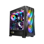 DIYPC Dragon-R-4LED Black USB3.0 Steel /Tempered Glass ATX Mid Tower ...