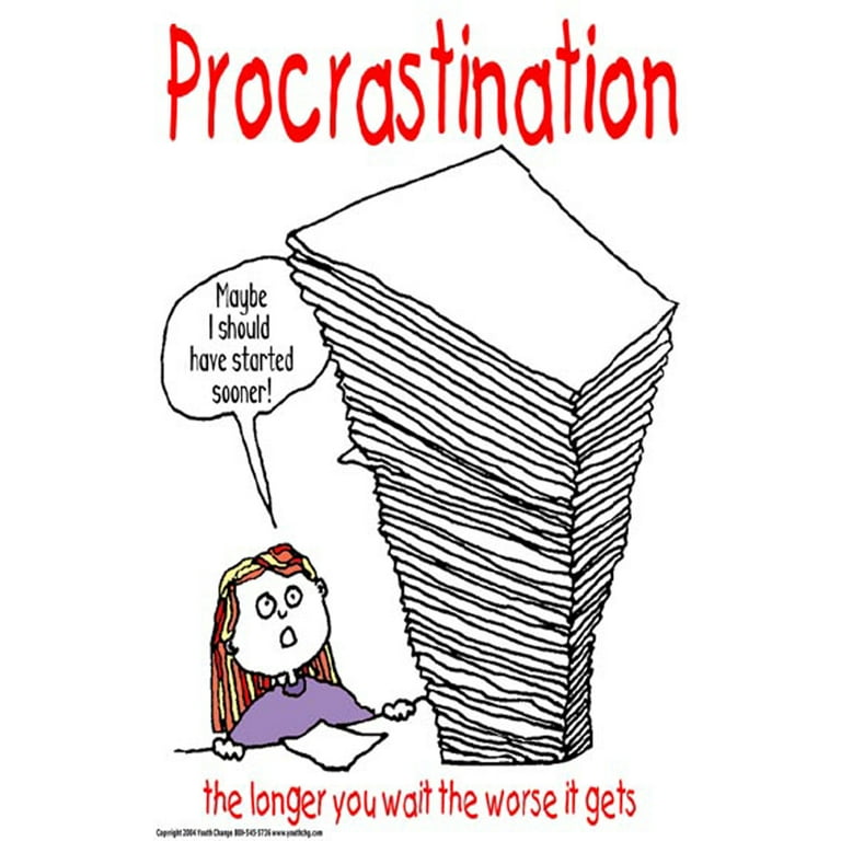 School Procrastination Cartoon