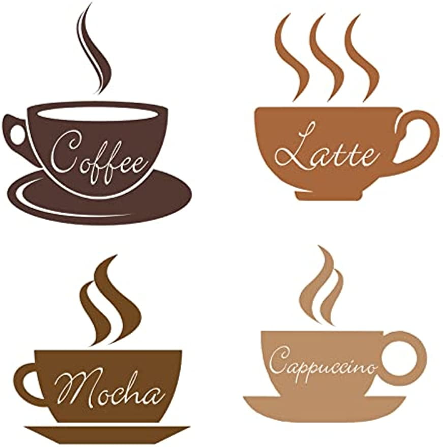 1pc Mocha Cappuccino Coffee Brown Wall Decals Peel and Stick Removable ...