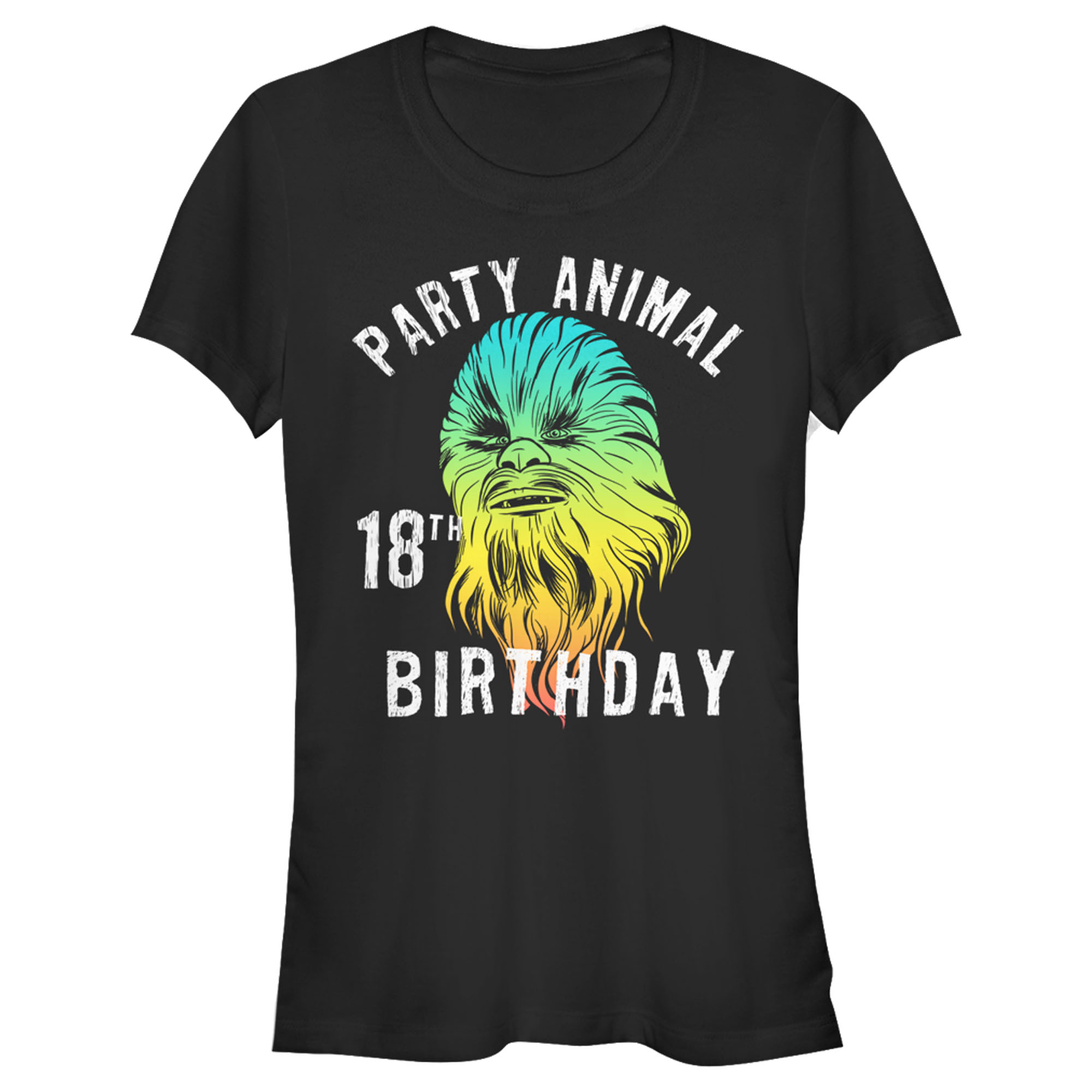 Junior s Star Wars Chewie Party Animal 18th Birthday Color Portrait