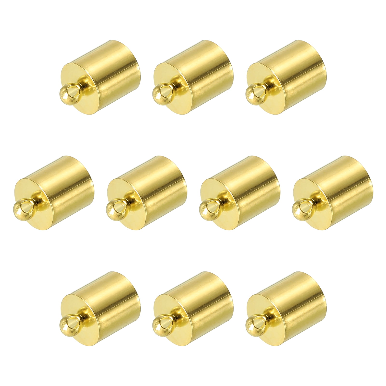 50Pcs Cord End Caps, 8.6mm End Cap Barrel Beads Kumihimo End Caps Brass ...