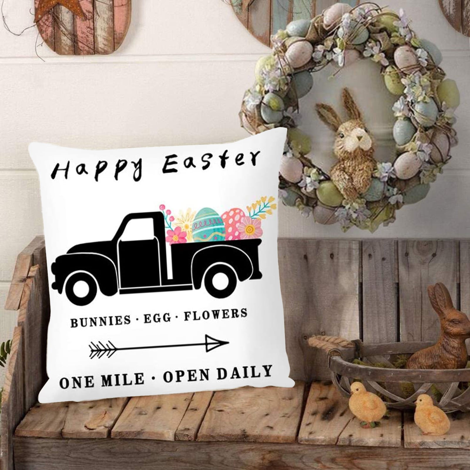 Click here for Nizeluk Clearance Easter Day Linen Pillowcase For... prices