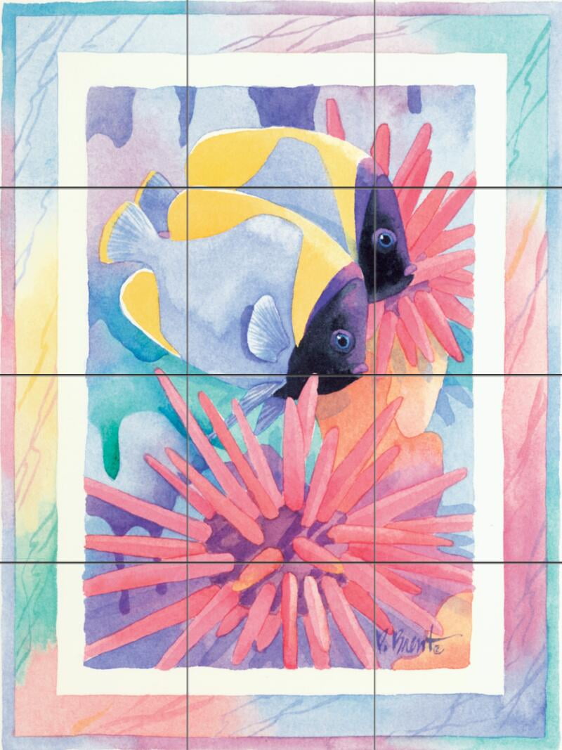 Tile Mural Bathroom Backsplash - Sea Urchin Reef - by Paul Brent ...