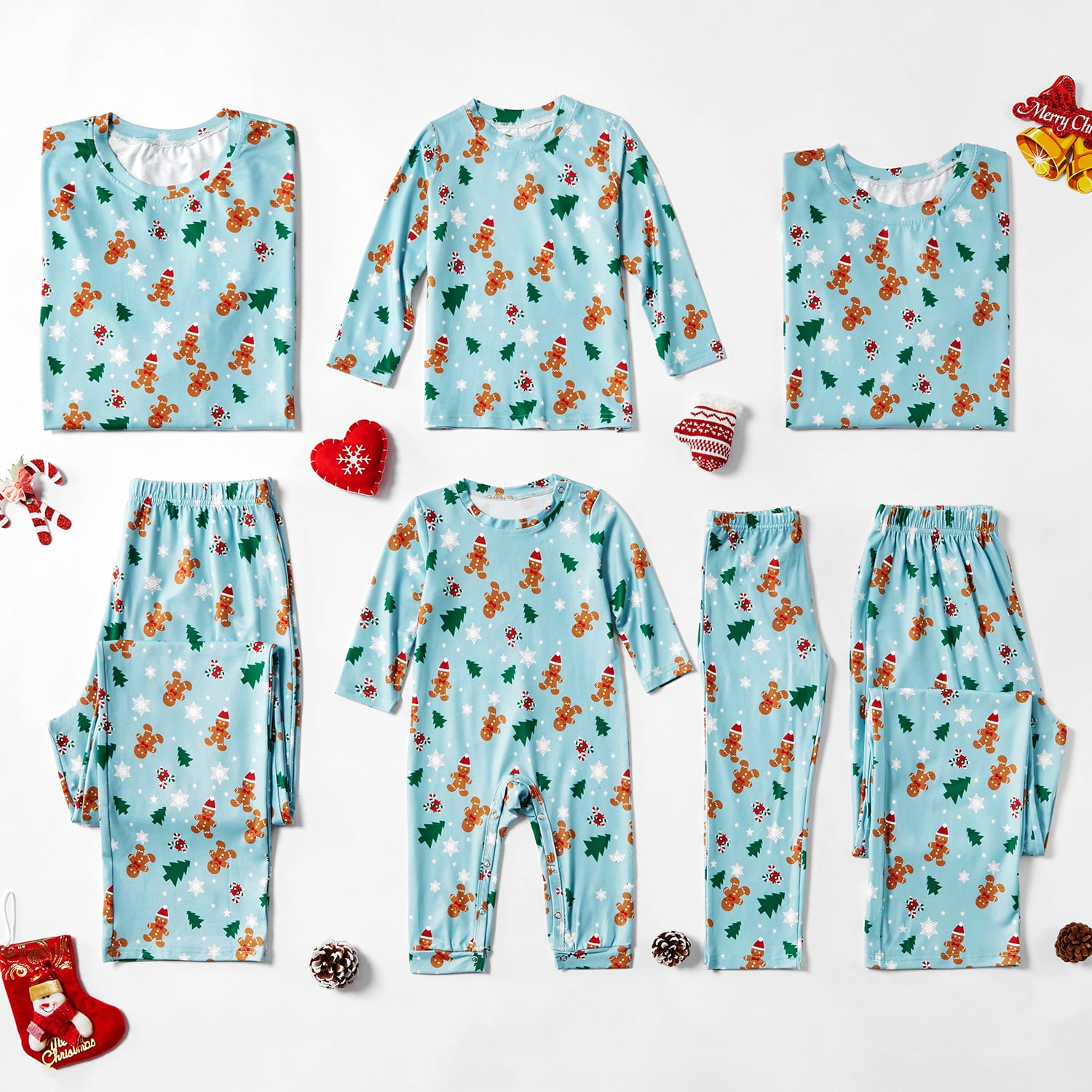 PatPat Christmas Tree and Gingerbread Man Patterned Family Matching ...