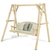 Costway A-Frame Patio Rocking Porch Swing, Three-Seater, Outdoor Garden ...