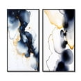 Designart "Dreamy Childhood Liquid Blue Ink and Gold Abstract III ...