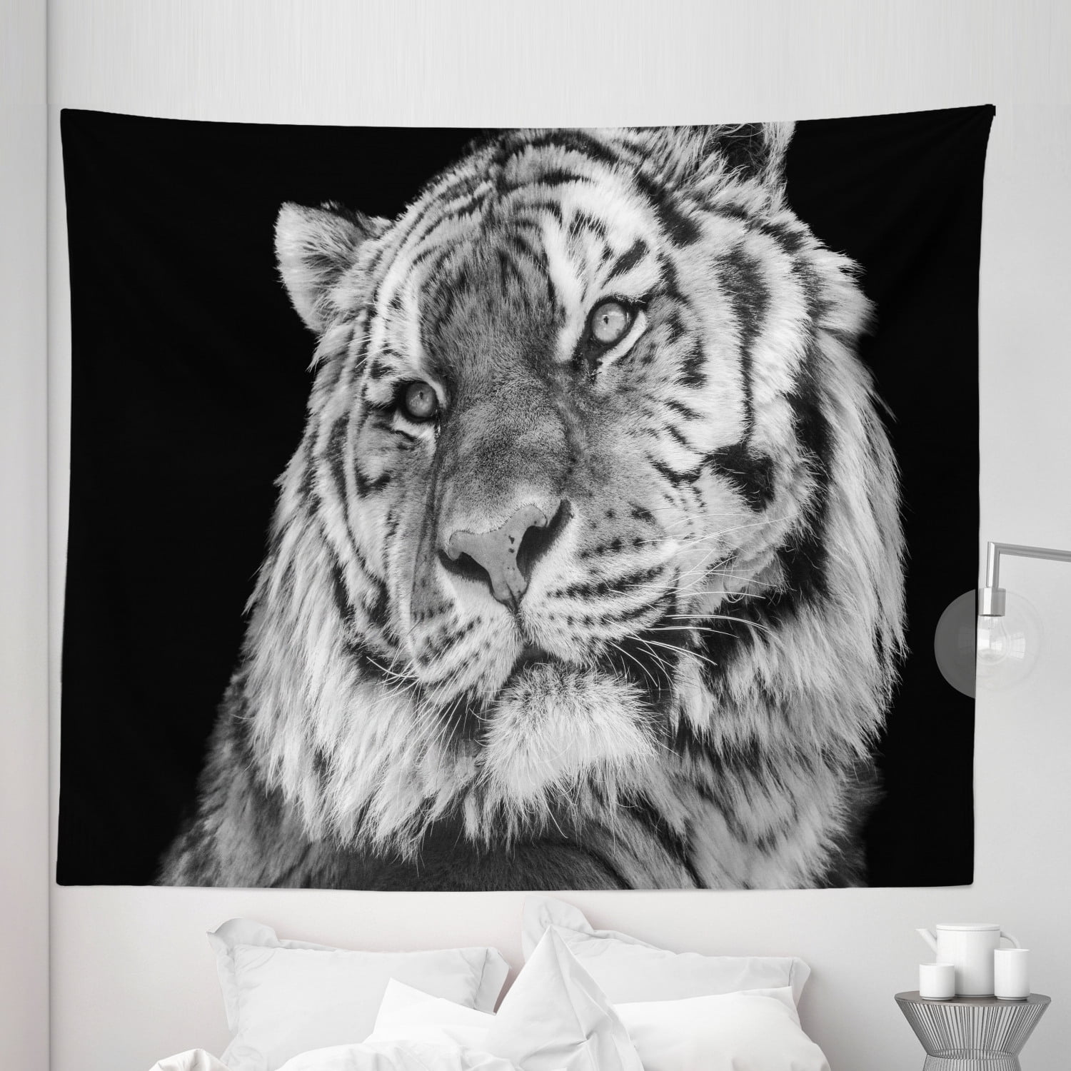 Tiger Tapestry, Close-up Photo of a Wild Feline Beast with an Intense ...