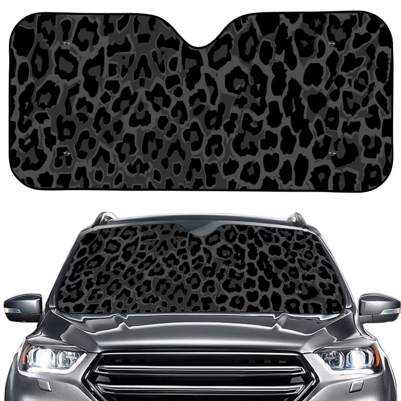 NETILGEN Sexy Black Leopard Print Windshield Sun Shade Lightweight ...