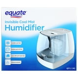 Equate 1.1 Gallon 250 Sq ft Invisible Cool Mist Humidifier, White ...