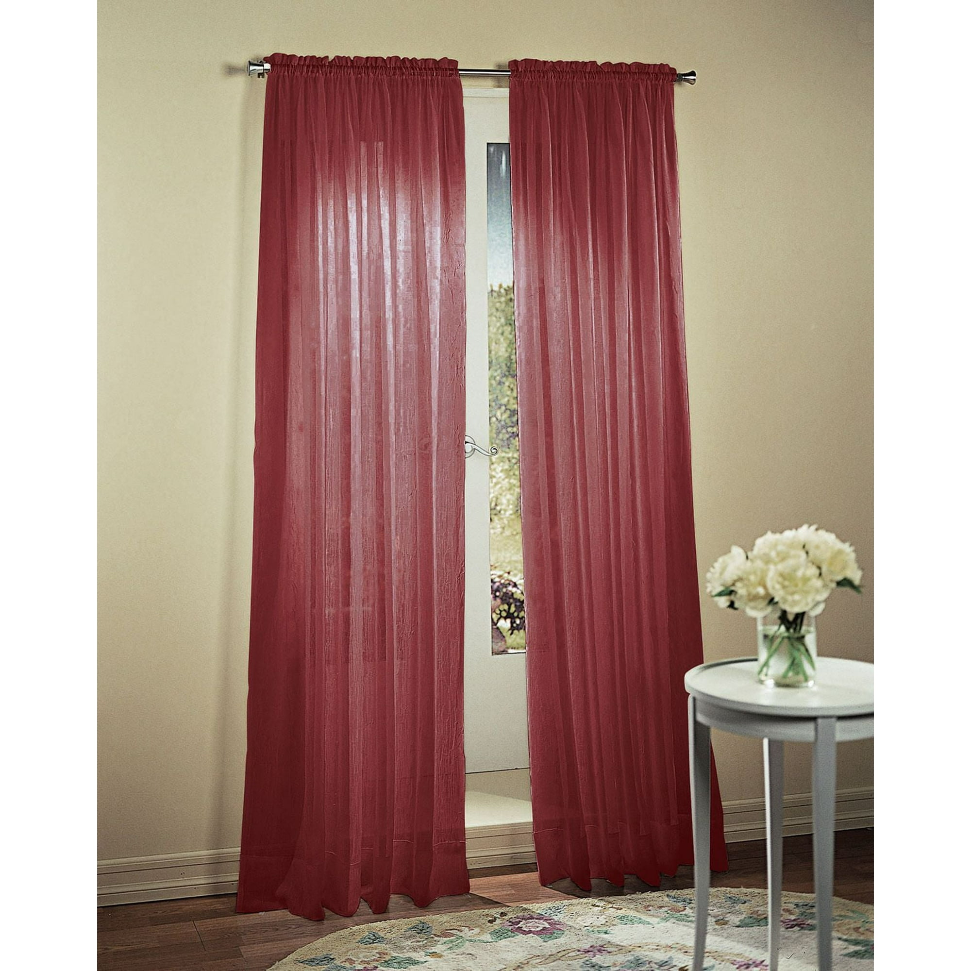 Click here for 918 Crushed Voile Pole Top Curtains 51 X 63 prices