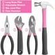 THINKWORK 122-Piece Pink Tool Kit with 3.6V Rotatable Electric Screwdriver-Ladies Home Work Kit ...