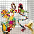 2CFun Bird Toys, Parakeet Perch with Bells, Foraging and Shredding ...
