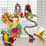 2CFun Bird Toys, Parakeet Perch with Bells, Foraging and Shredding ...