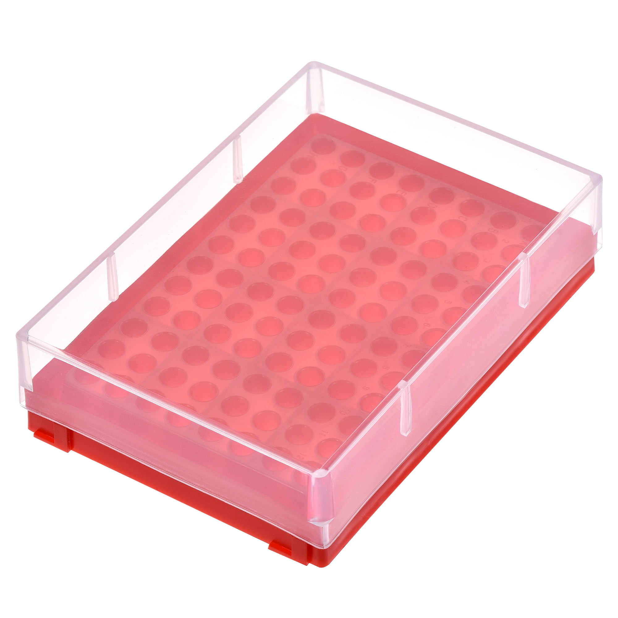 Centrifuge Tube Storage Box, 96-Well Polypropylene Holder Red, for 0 ...