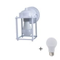 Mainstays 6" Square Outdoor Coach Light Lantern, White,Light Bulb ...