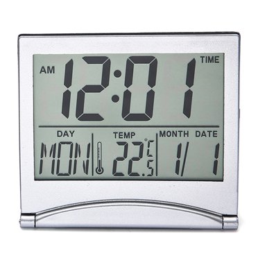 VOCOO Blue LED Digital Desktop Alarm Clock 6.3" Large Display for ...