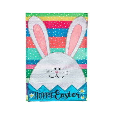 Newhomestyle Easter Floral Rabbit Garden Flag 12x18 Inch Double Sided ...