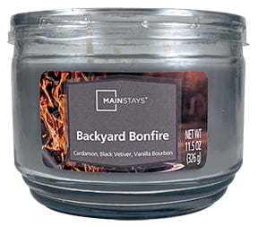 Mainstays Backyard Bonfire Scented 3-Wick Glass Jar Candle, 11.5 oz ...